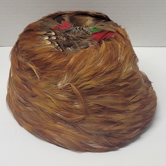Vintage | Accessories | Vintage 94s Feathered Pill Box Hat Multicolor ...